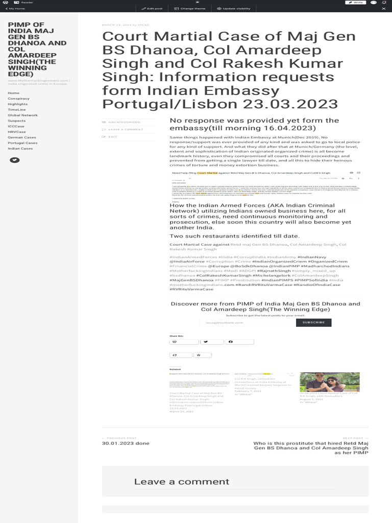 Court Martial Case of Maj Gen BS Dhanoa, Col Amardeep Singh and Col ...