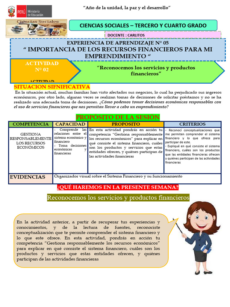 Experiencia de Aprendizaje #05 - Actividad #02 - 3ero y 4to-Ciencias Sociales | PDF | Bancos ...