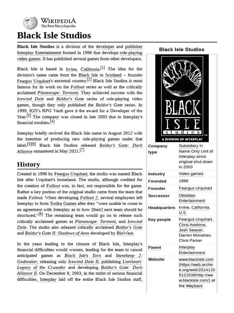 Black_Isle_Studios | Download Free PDF | Video Game Publishers | Video ...