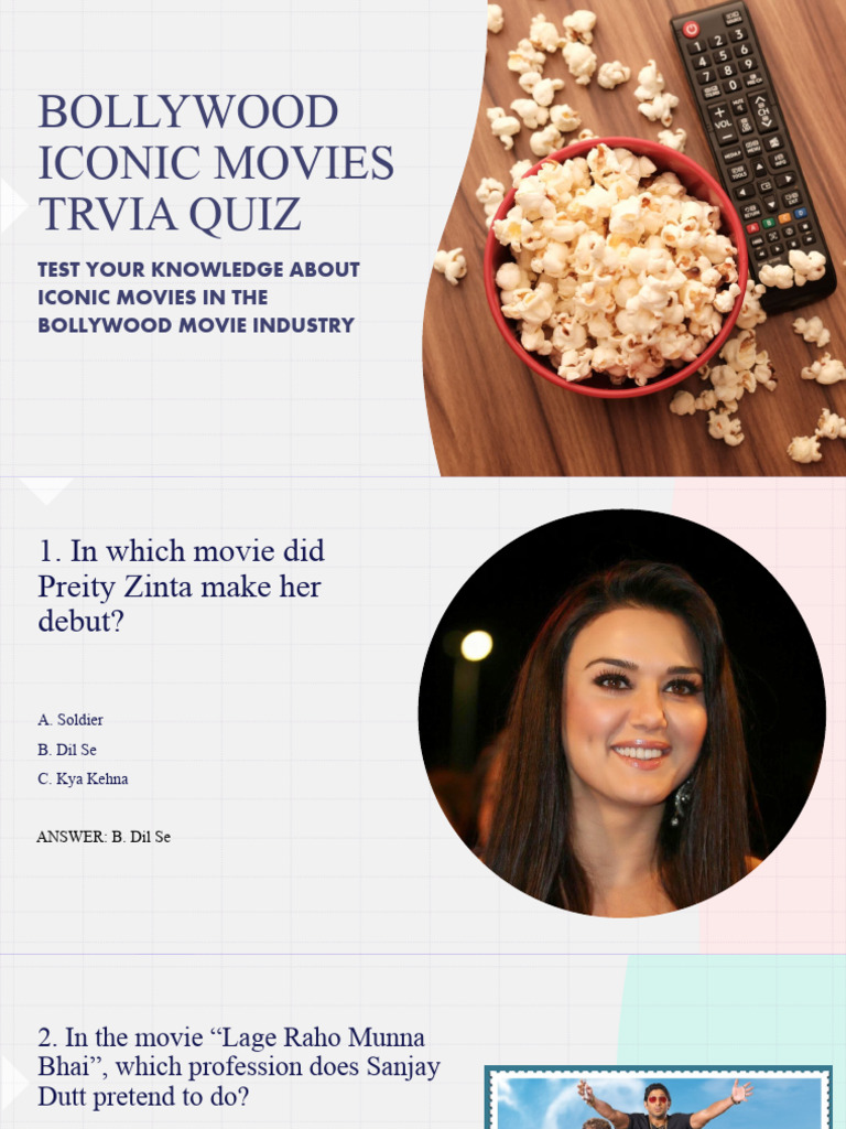 Bollywood Iconic Movies Trivia Quiz | PDF