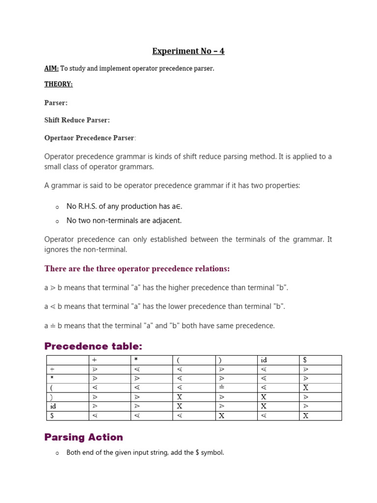 Experiment No 4 - DONE | PDF | Parsing | Formalism (Deductive)