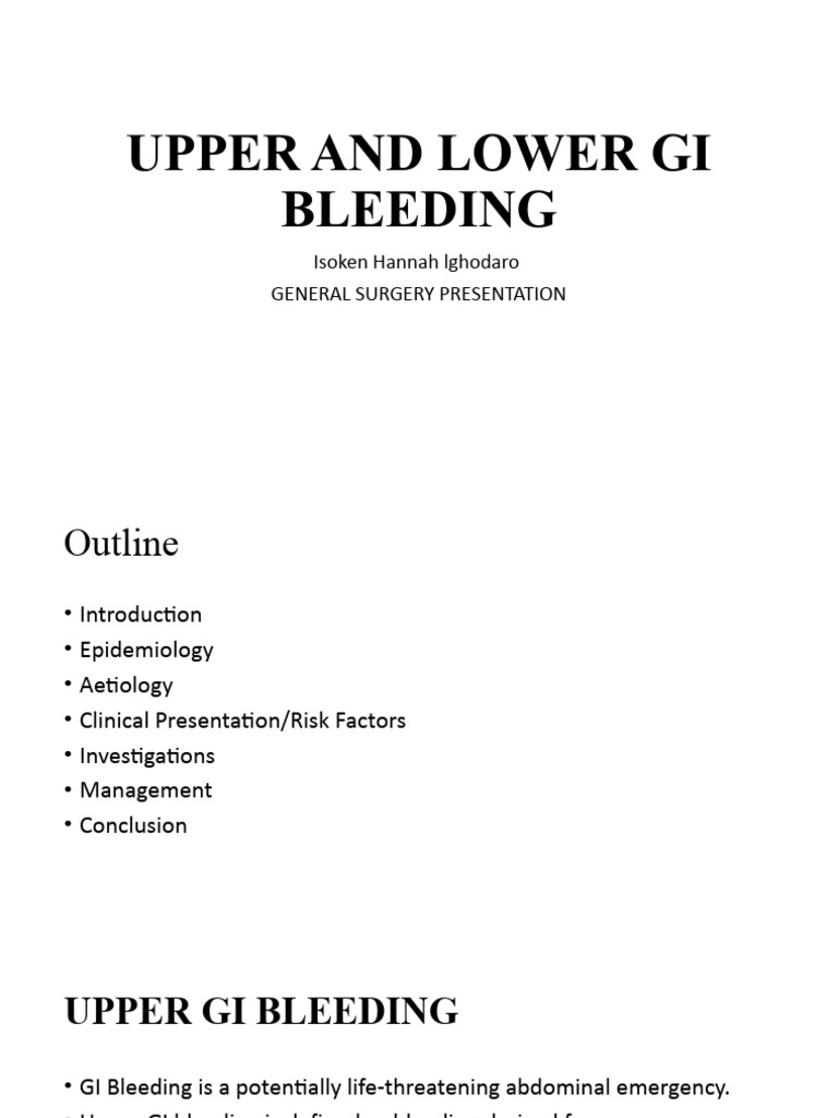 Upper and Lower Gi Bleeding | PDF | Esophagus | Diseases And Disorders