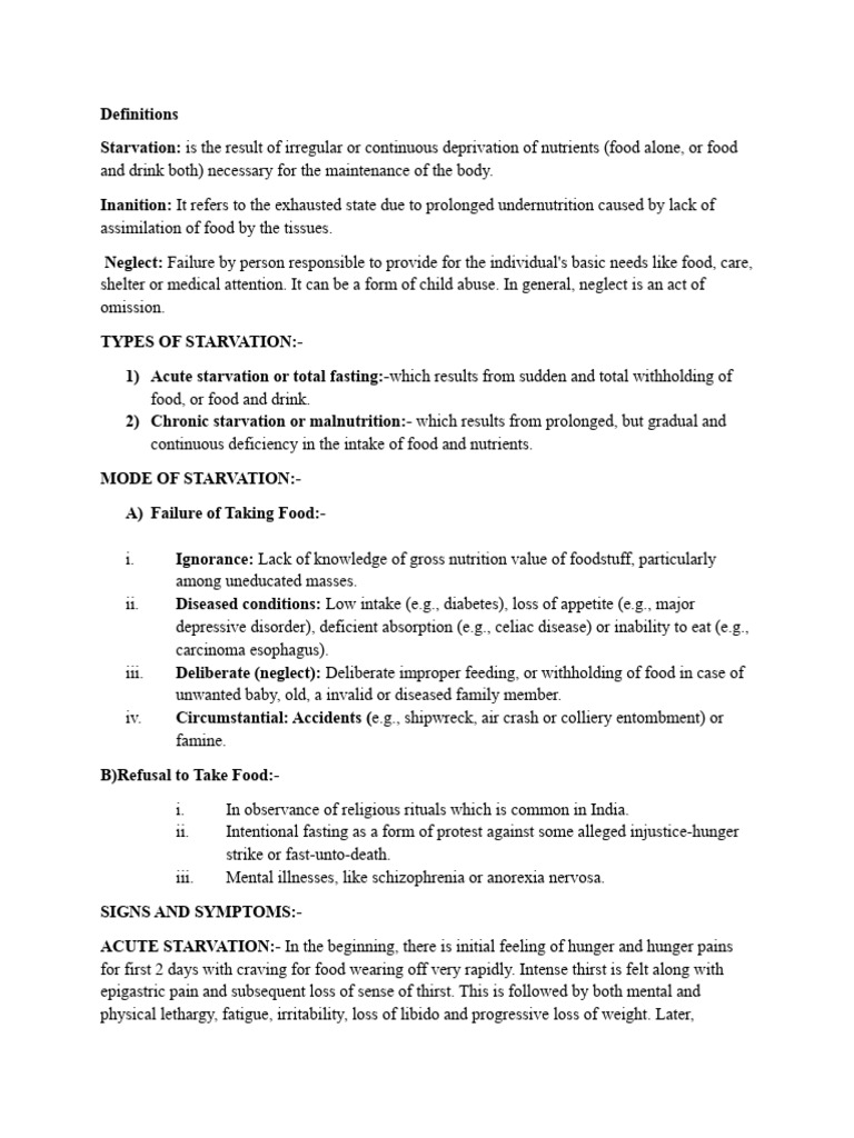 Starvation | PDF | Malnutrition | Starvation