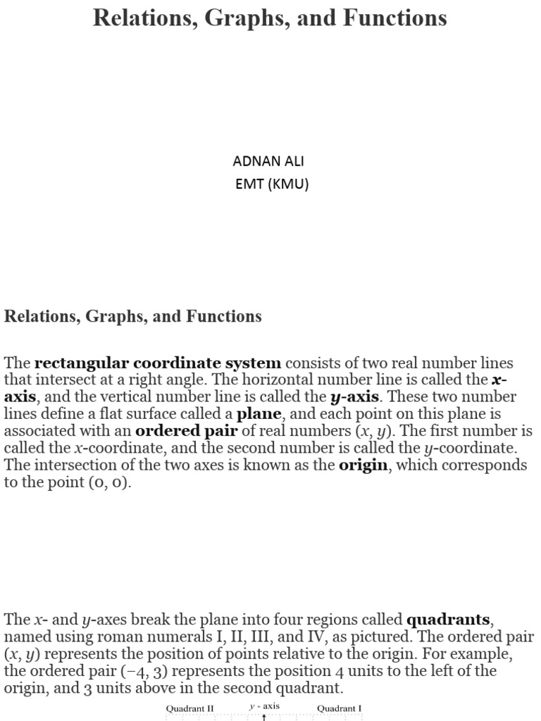 Relations, Graphs, and Functions | PDF | Function (Mathematics ...