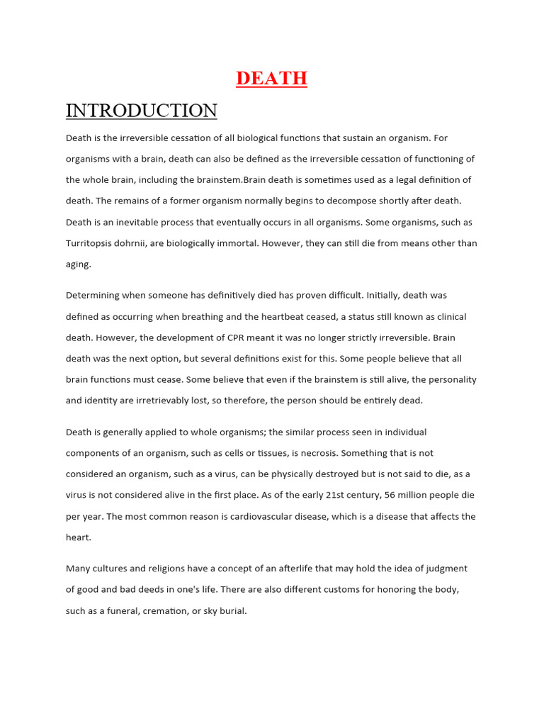 Death Pdf Death Clinical Medicine