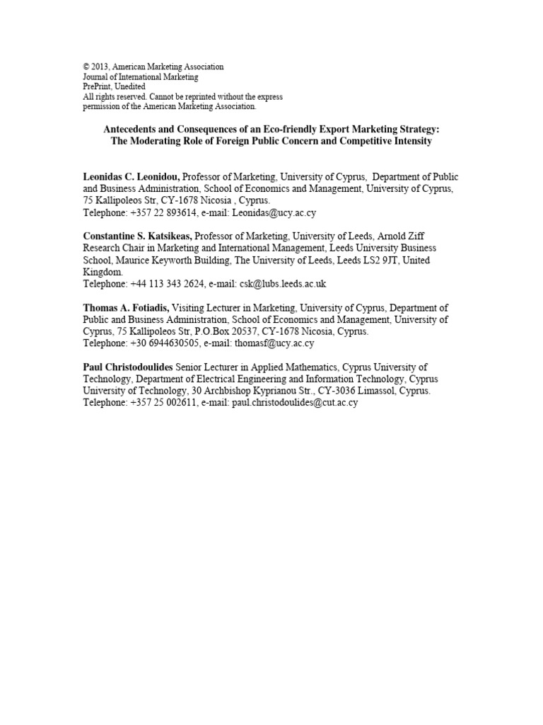 leonidou2013 | Download Free PDF | Marketing | Competitive Advantage