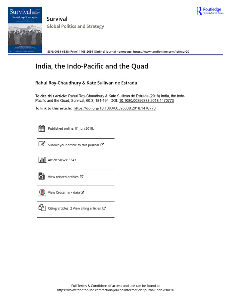 India The Indo Pacific and The Quad | PDF