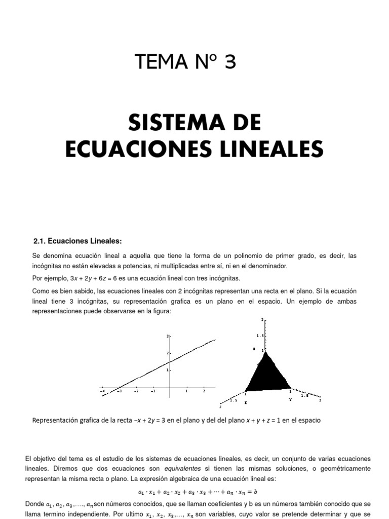 Sistema de Ecuaciones Lineales | PDF | Ecuaciones | Matriz (Matemáticas)