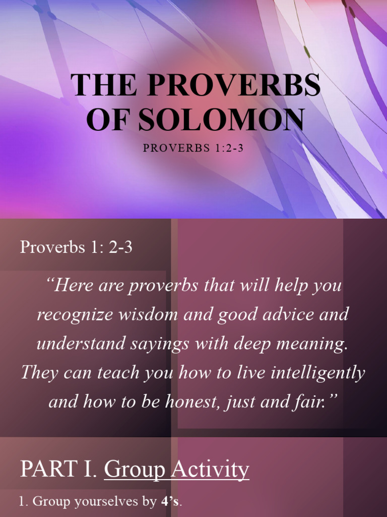 The Proverbs of Solomon | PDF | Career & Growth | Self-Improvement