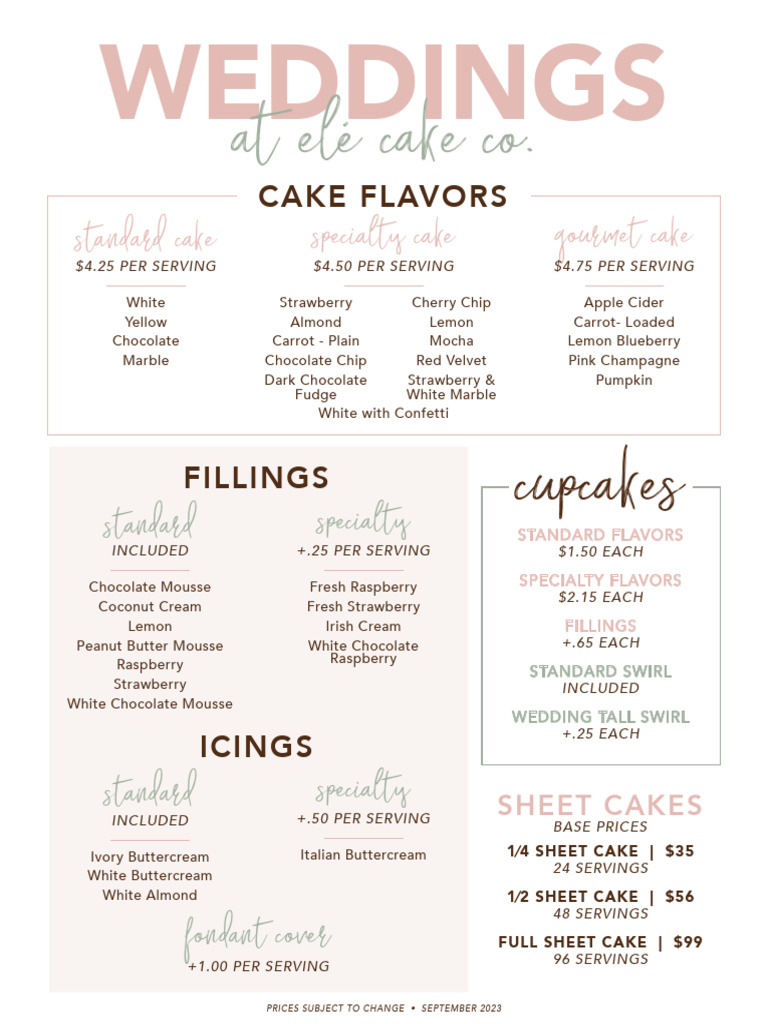 Ele Weddings Ebrochure-0923 | PDF | Cakes | Chocolate