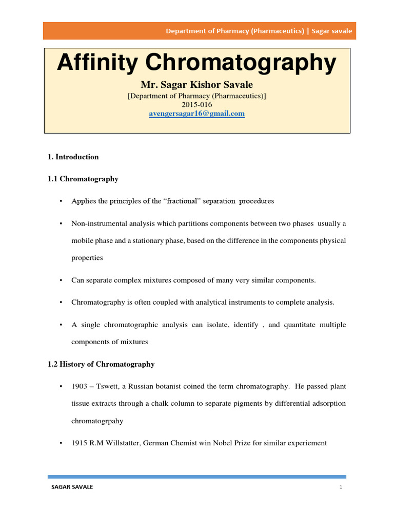 Affinity Chromatography New | PDF | Chromatography | Protein Purification