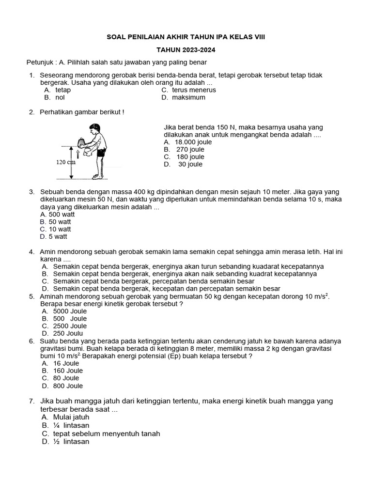 Naskah Soal ASAJ - IPA Kelas VIII | PDF