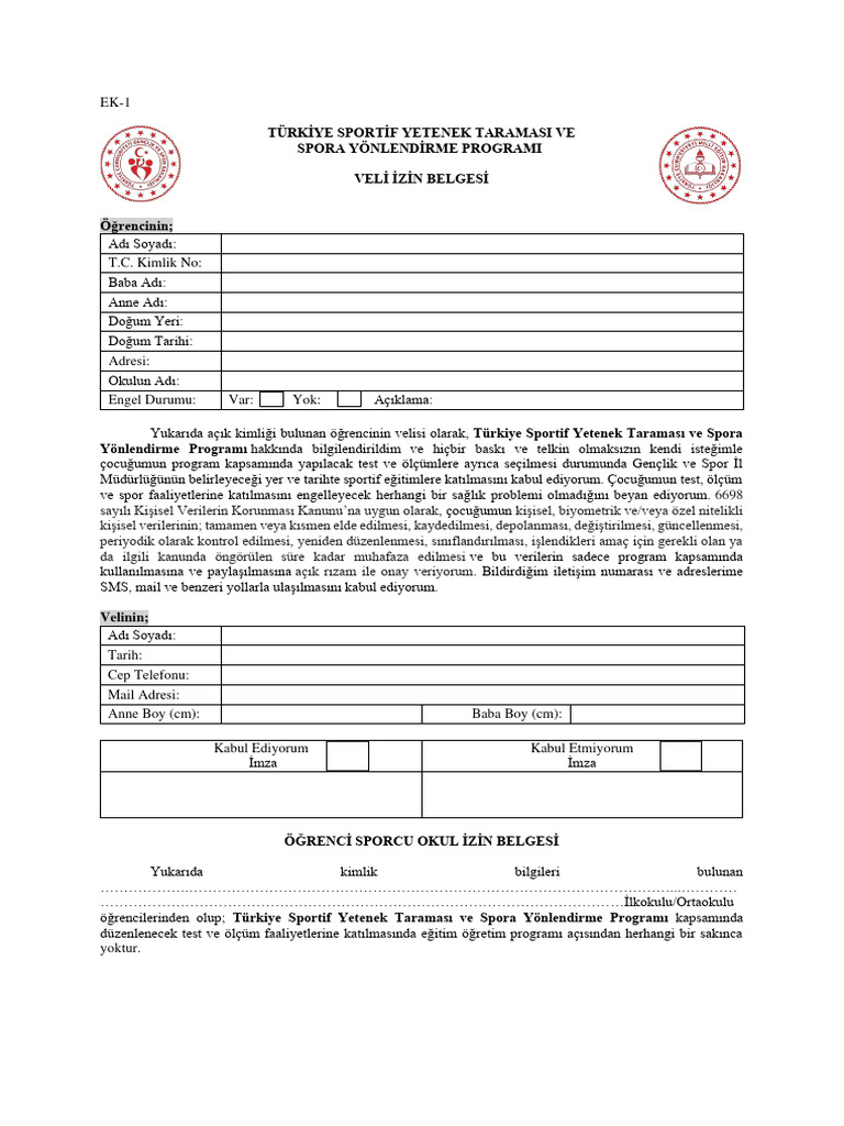 Veli Izin Formu 2024 (1) | PDF