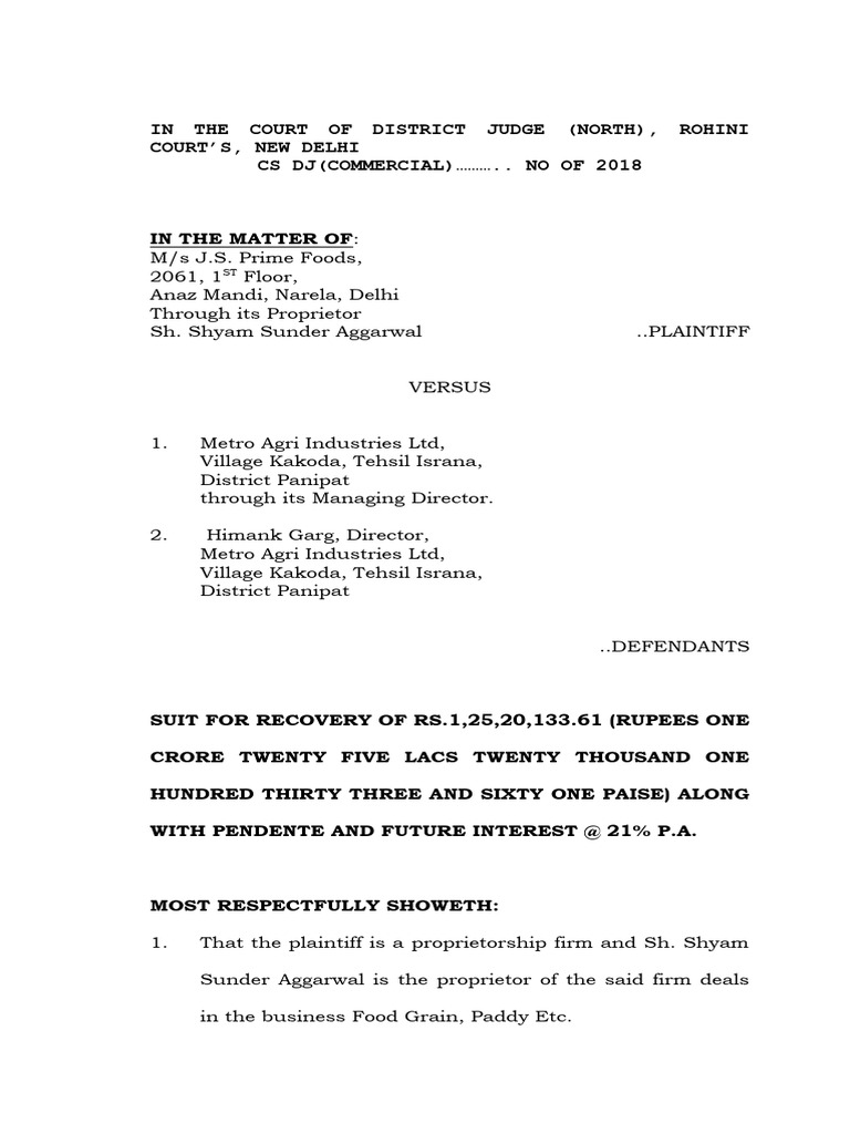 JS Prime Suit Recovery HC Commercial | PDF | Lawsuit | Affidavit