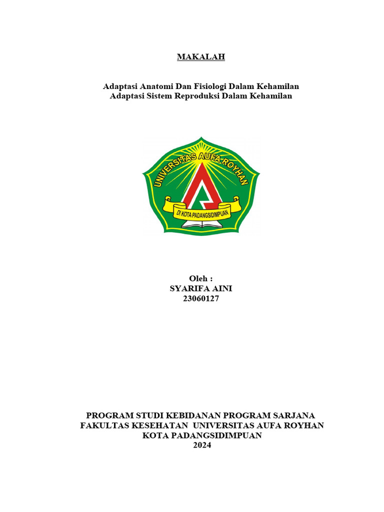 Makalah Anatomi Syarifa Aini | PDF | Pengembangan Diri