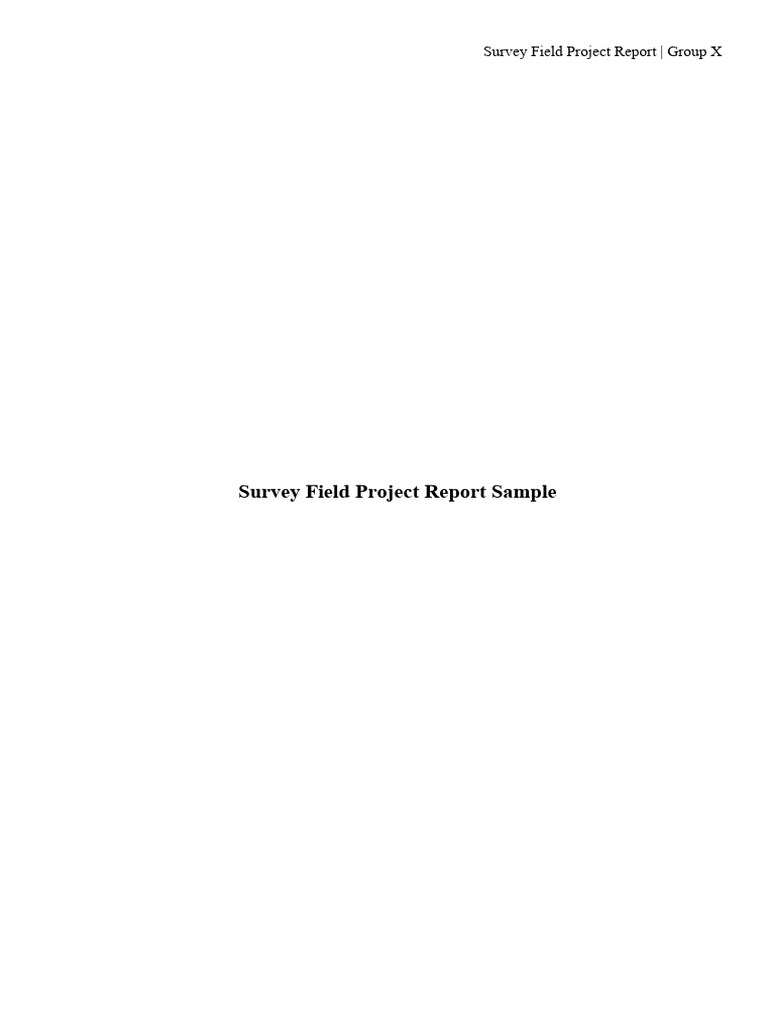 Survey Field Project Report Sample for Reference | Download Free PDF ...