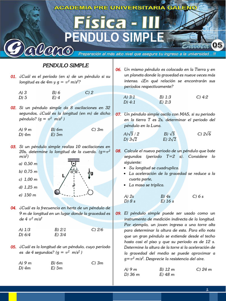 Pendulo Simple | PDF | Péndulo | Mecanica clasica