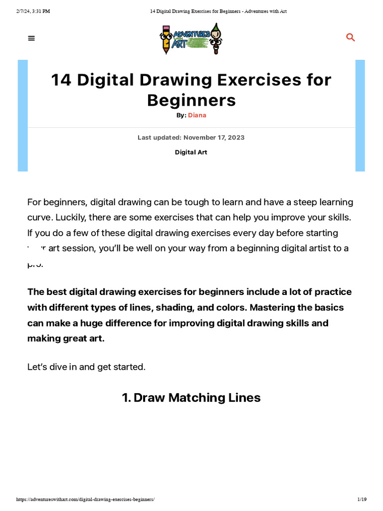 14 Digital Drawing Exercises For Beginners - Adventures With Art | PDF ...