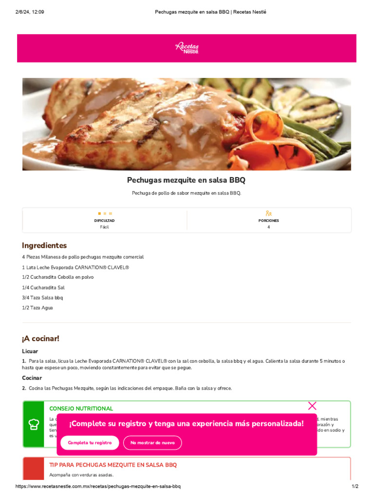 Pechugas Mezquite en Salsa BBQ | PDF | Parilla | Salsa