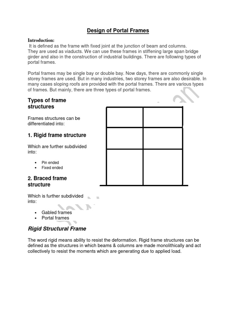 Design Of Portal Frames Pdf Beam Structure Framing Construction