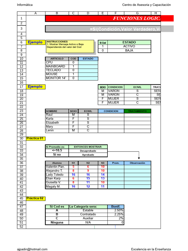 funcion-si-ejercicios | PDF