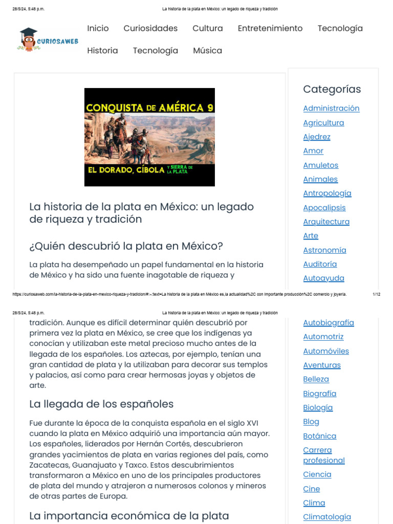 La Historia de La Plata en México - Un Legado de Riqueza y Tradición ...