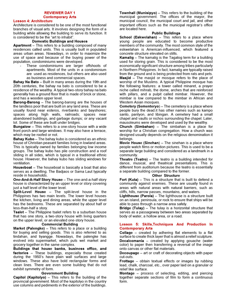 Reviewer Part 1 | PDF | Money | Tent