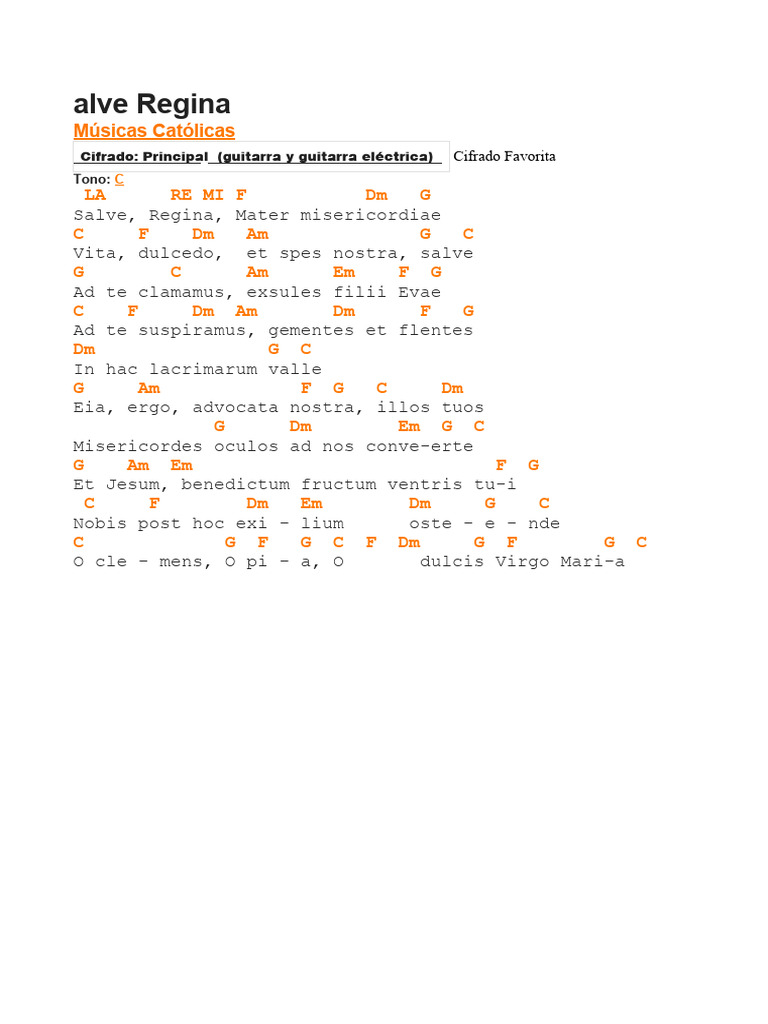 Salve Regina - Acordes | PDF