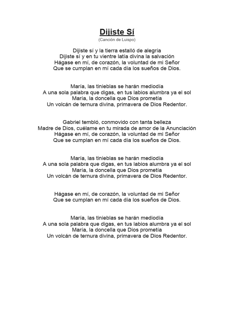 CANTOS LETRAS - CORO 2024 | Descargar gratis PDF | María, madre de Jesús