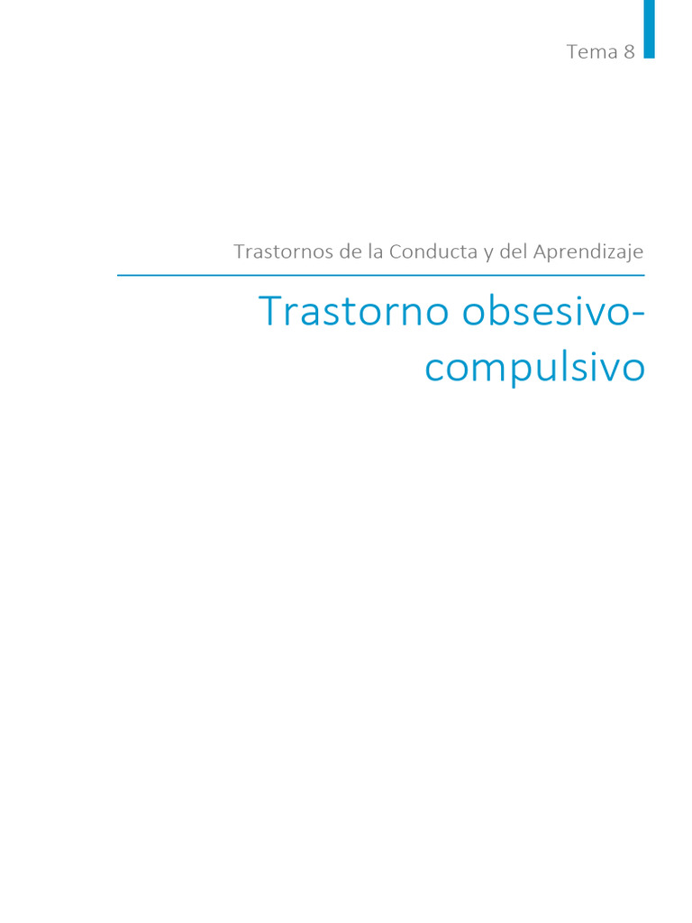 Tema 8 | PDF | Desorden obsesivo compulsivo | Ansiedad