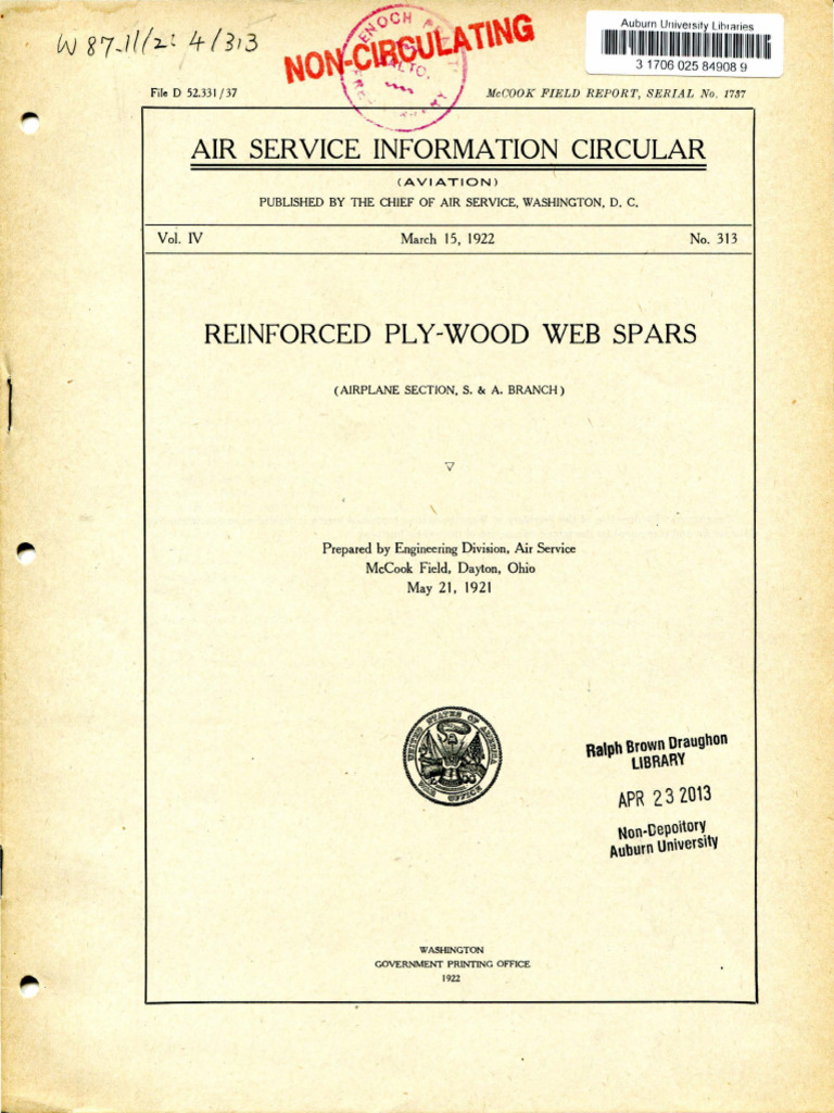 Reinforced Plywood Spar Testing Results | PDF | Stress (Mechanics ...