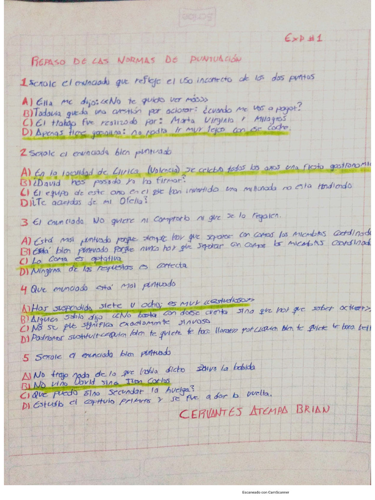 Ejercicios de Exposiciones | PDF