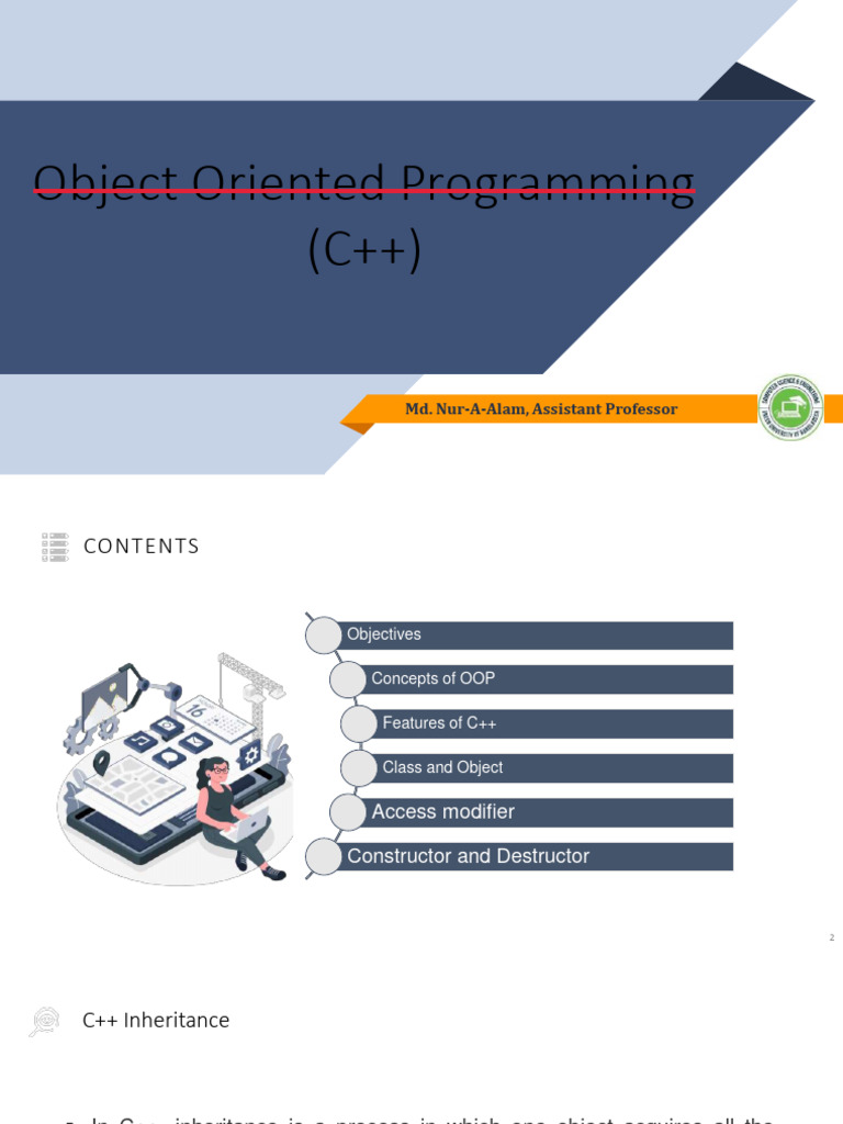 Object Oriented Programming (C++) : Md. Nur-A-Alam, Assistant Professor | PDF | Inheritance ...
