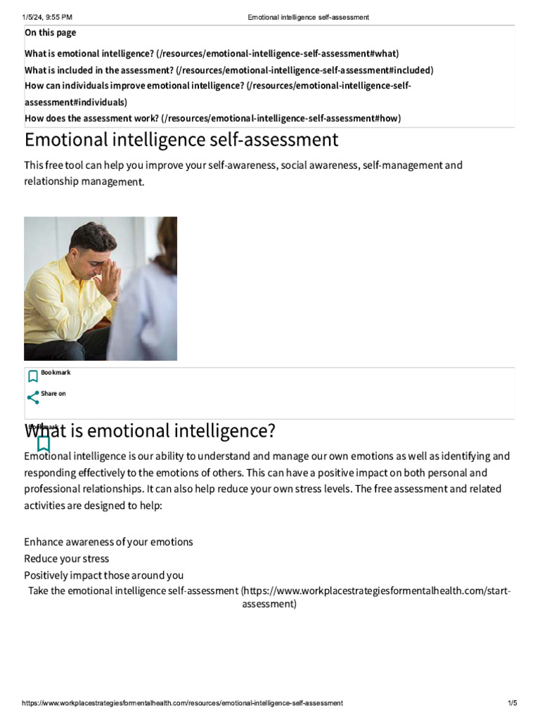 Emotional intelligence self-assessment | PDF
