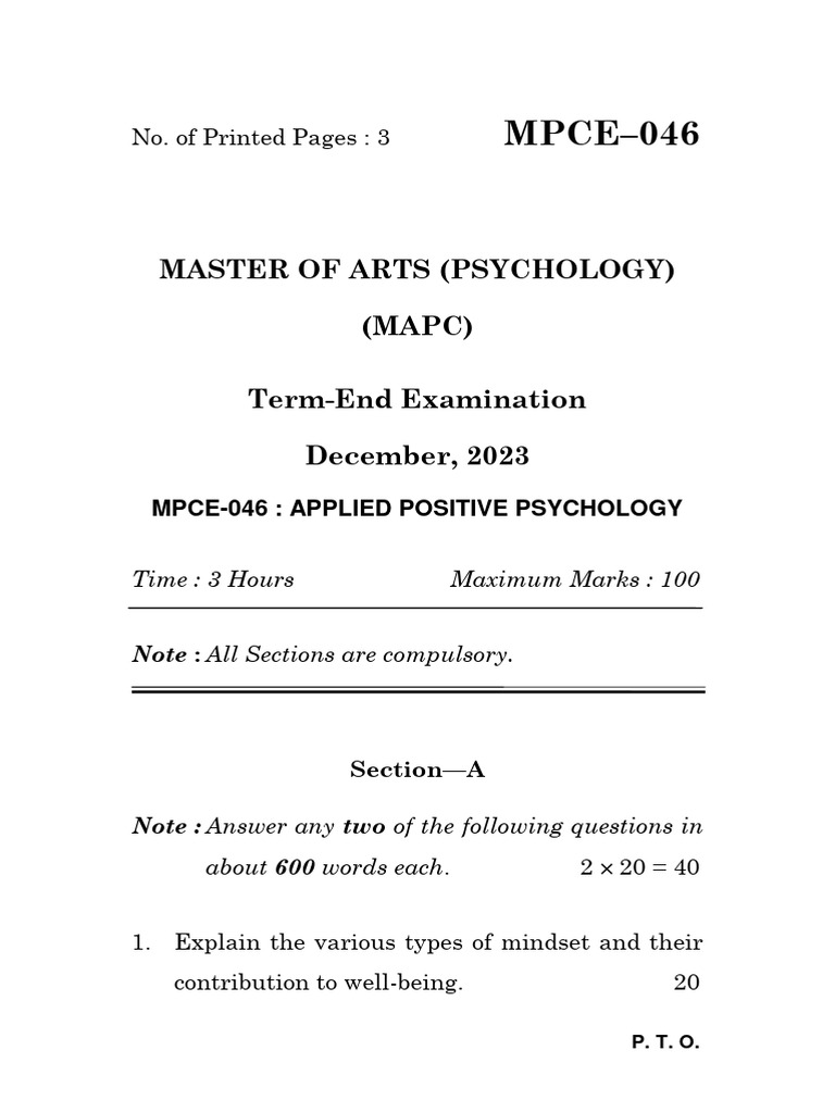 MPCE-046 (December) | PDF