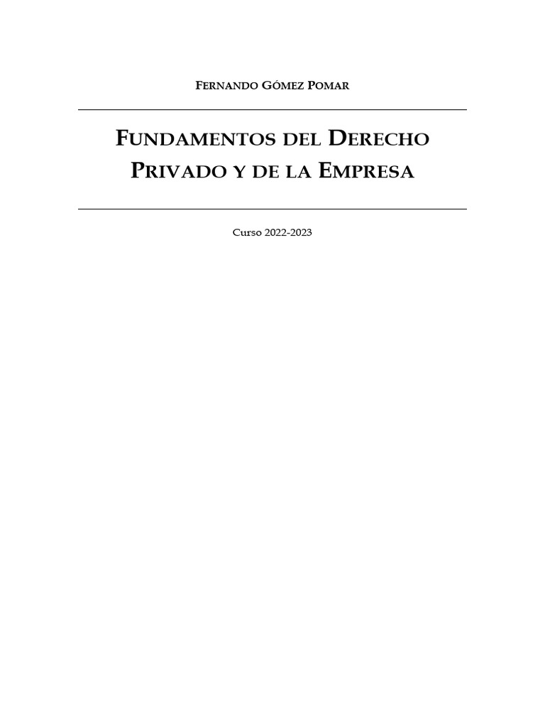 Materiales FGP Fundamentos Del Derecho Privado y de La Empresa 2023 | PDF | Ley Pública ...