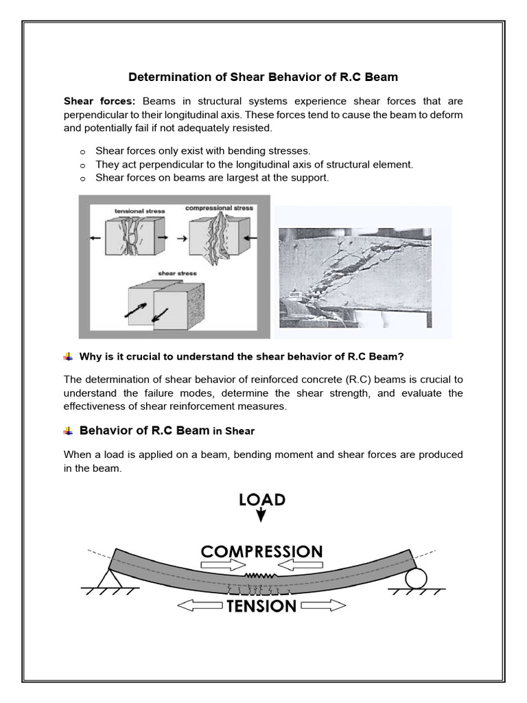 Lab 11 - Shear Behavior of R.C Beam | PDF | Beam (Structure) | Bending