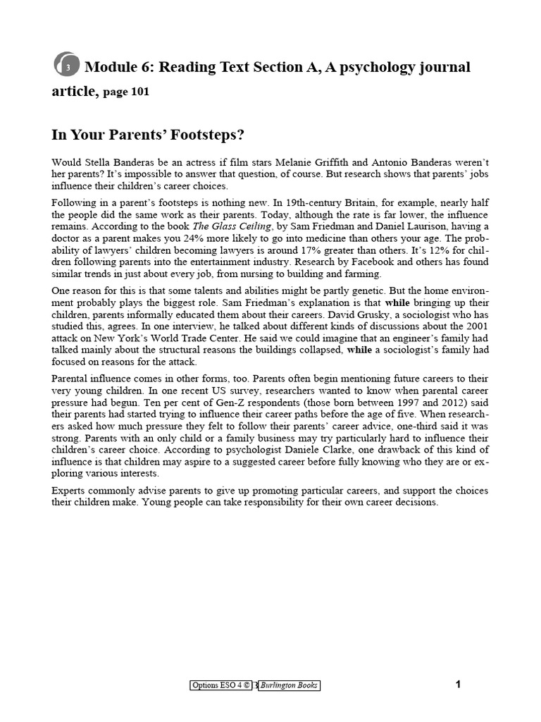 Reading Practice Module 6 | PDF | Mindset | Social Psychology