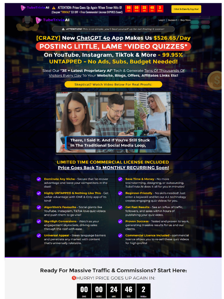 TubeTrivia Ai - First & Only AI Viral Quiz Builder App | PDF