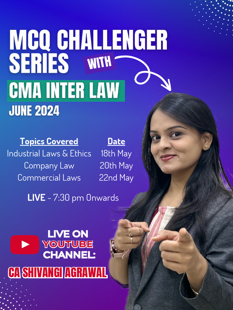 CMA Inter Industrial Laws and Ethics - MCQ Challenger | PDF ... CMA Inter Industrial Laws and Ethics - MCQ Challenger | PDF ...