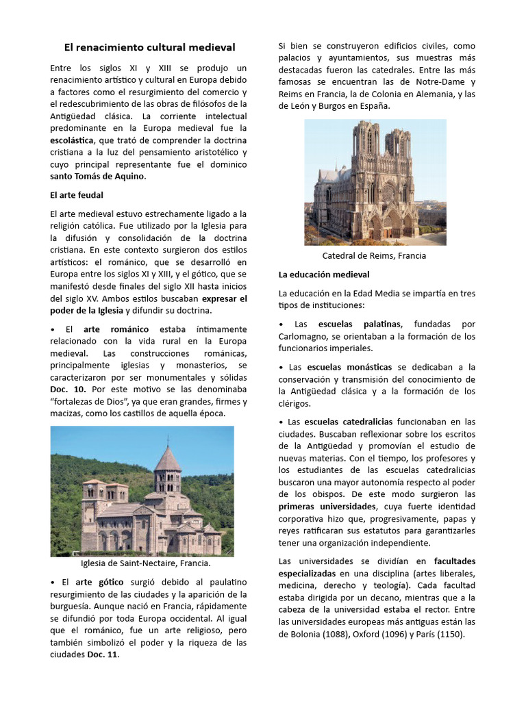 El renacimiento cultural medieval | PDF | Edades medias | Renacimiento