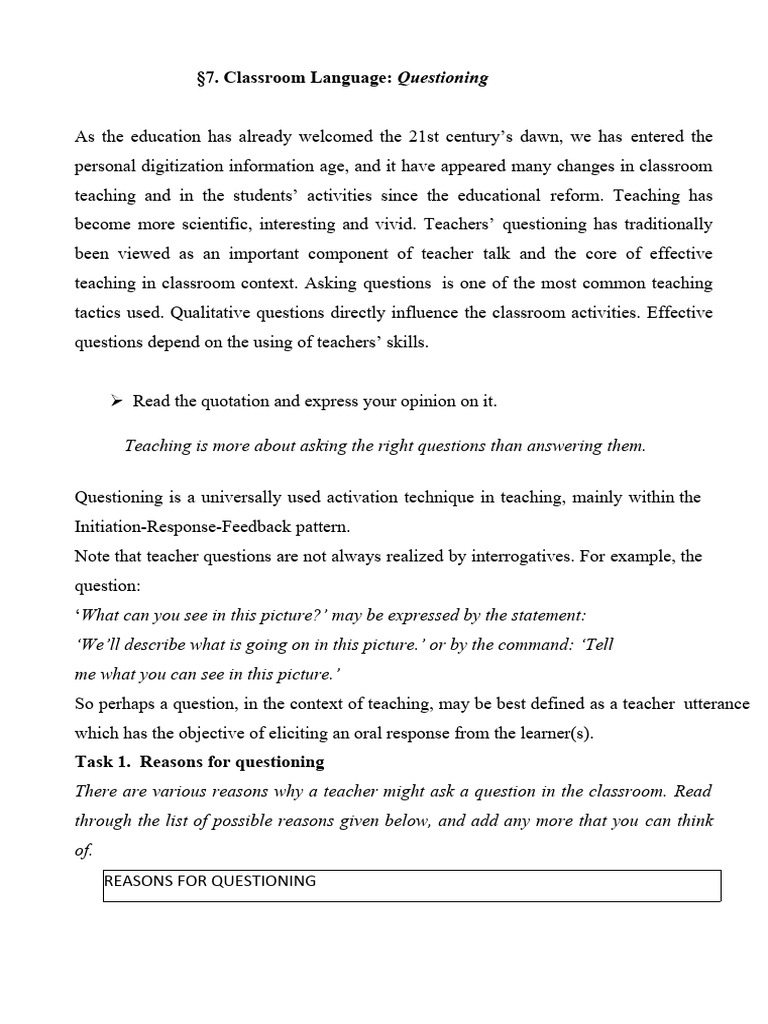 Ways of Questioning | PDF | Question | Learning