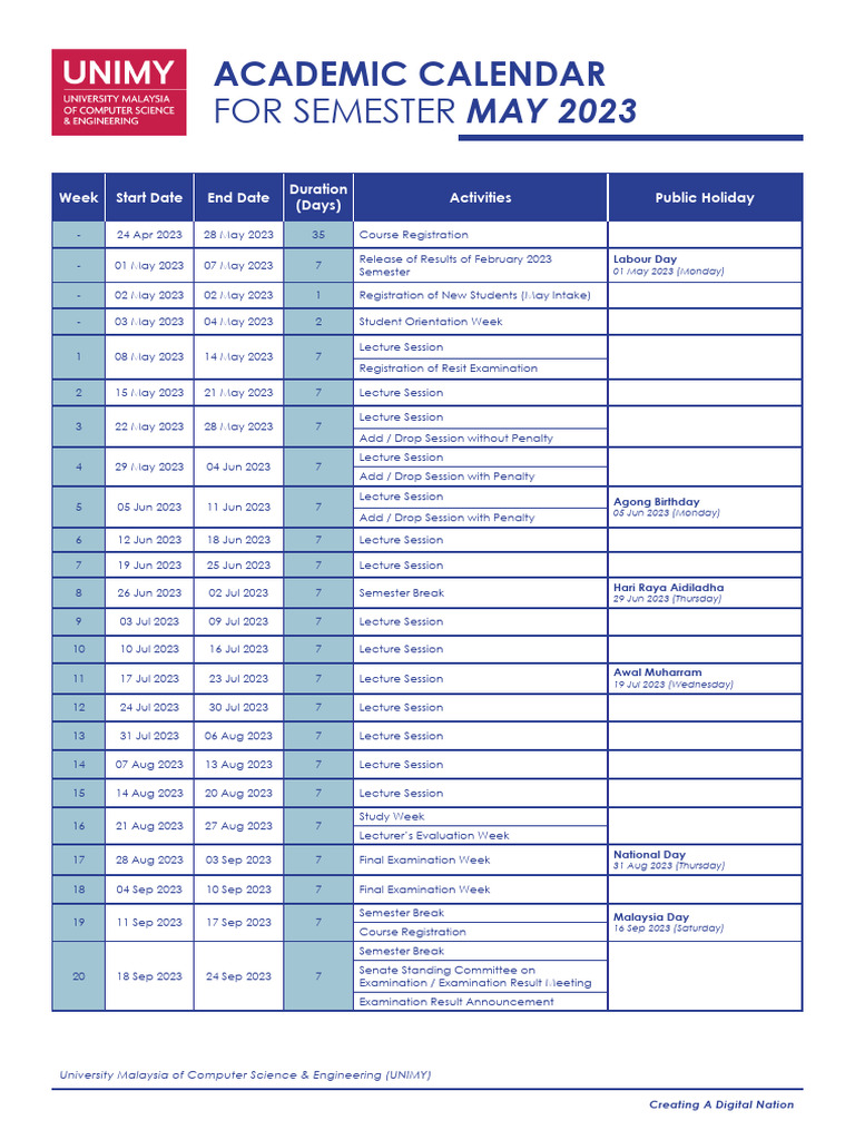 Academic Calendar May 2023 | PDF | Academic Term | Observances