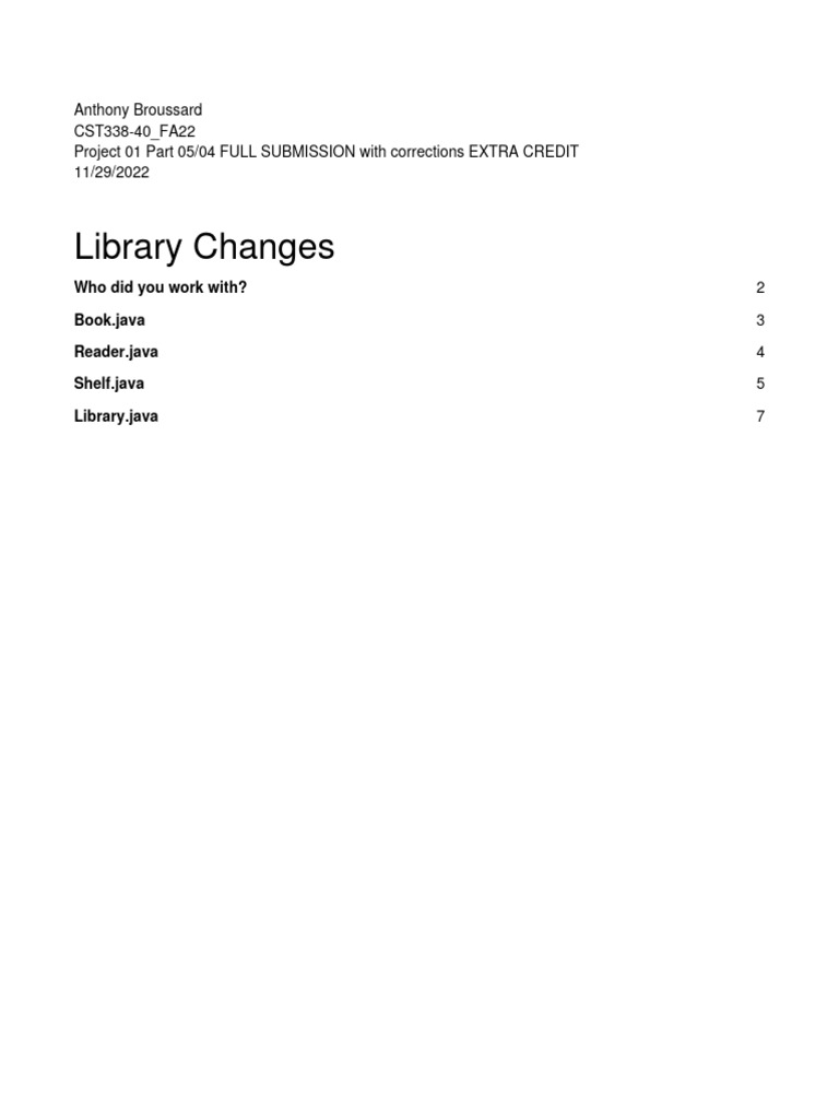 Anthony Broussard Library Changes | PDF
