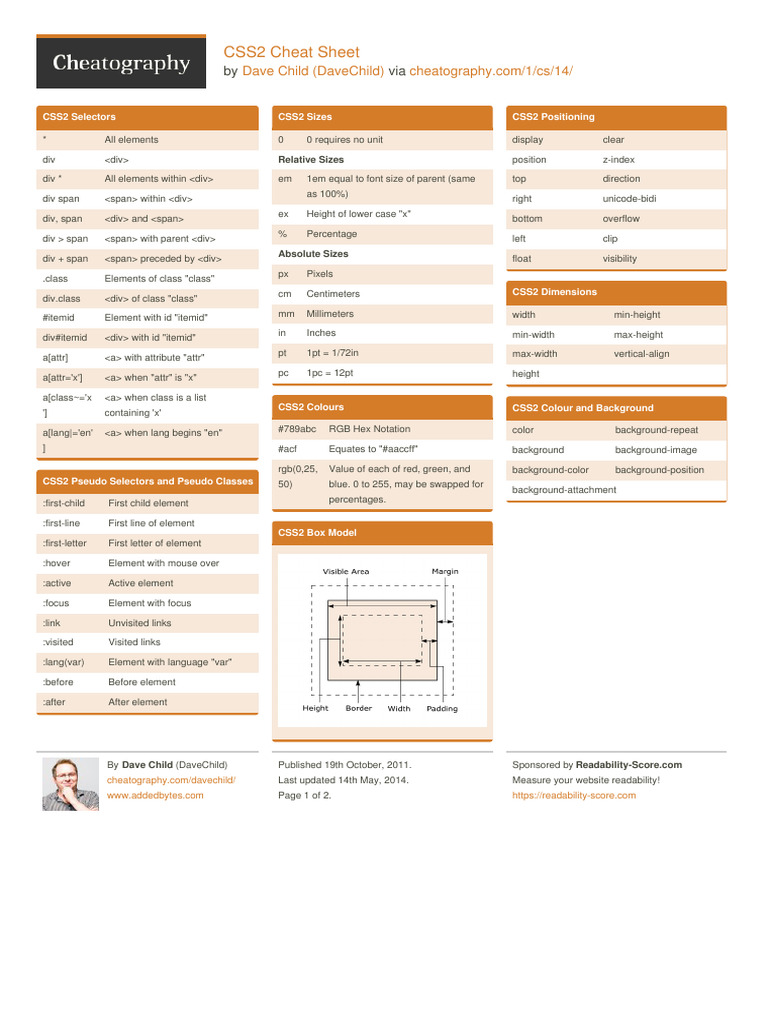 Cheat Sheets css2 | PDF | Text | Computing