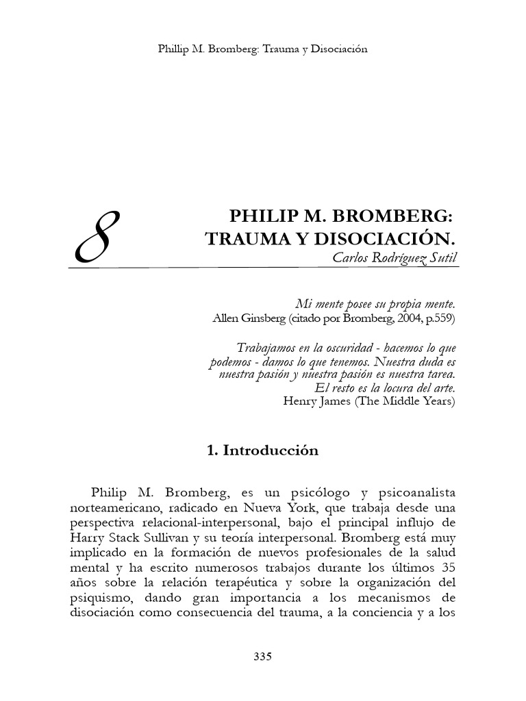 CRSutil 2013 Philip-Bromberg c8 PR8 La-tradicion-Interpersonal | PDF ...