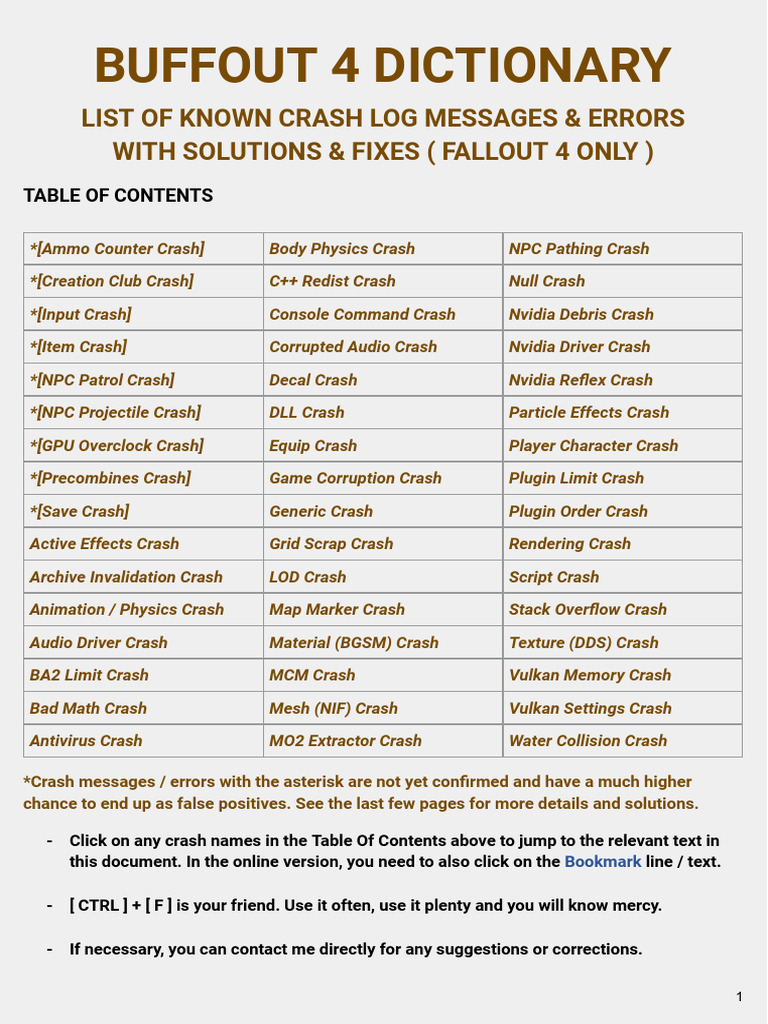 CLASSIC - FO4 Buffout 4 Dictionary | Download Free PDF | Computer File | Computing