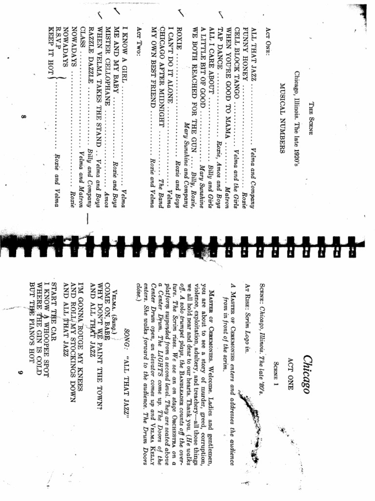 Chicago Libretto 1 | PDF