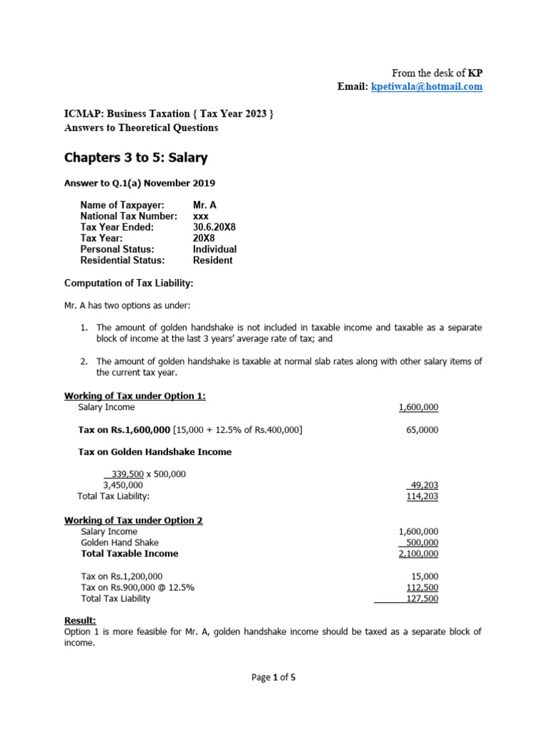 Icmap Chapter 3 To 5b | PDF | Employee Benefits | Taxes