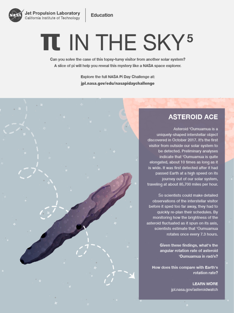 Piday2018 Asteroid Handout | PDF | Asteroid | Sky